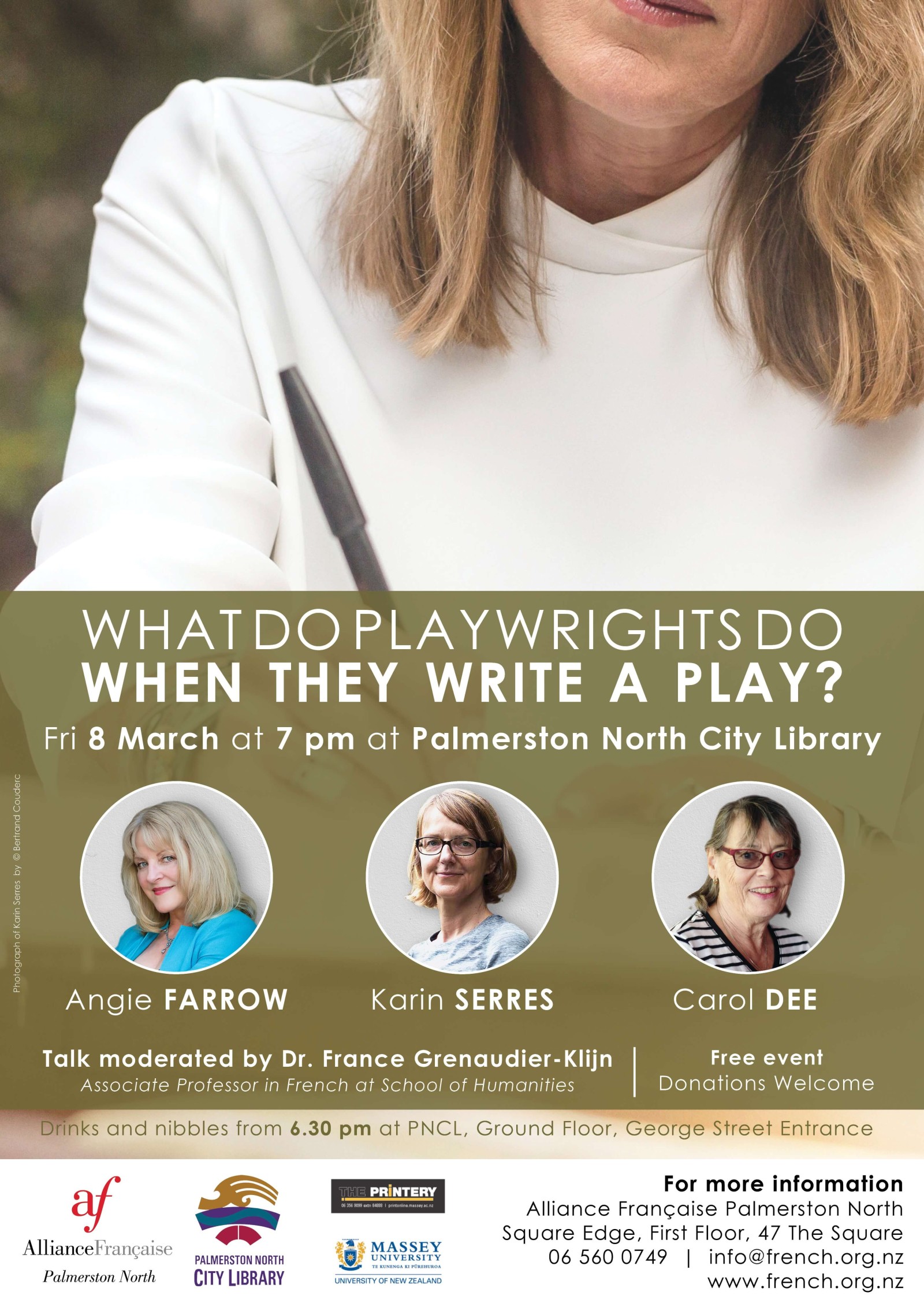 Alliance Francaise Palmerston North - Panel Discussion With 3 Playwrights